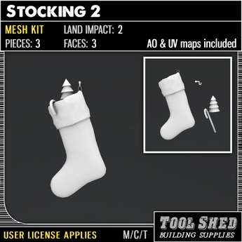 Second Life Marketplace - Tool Shed - Stocking 2 Mesh Kit - Christmas ...