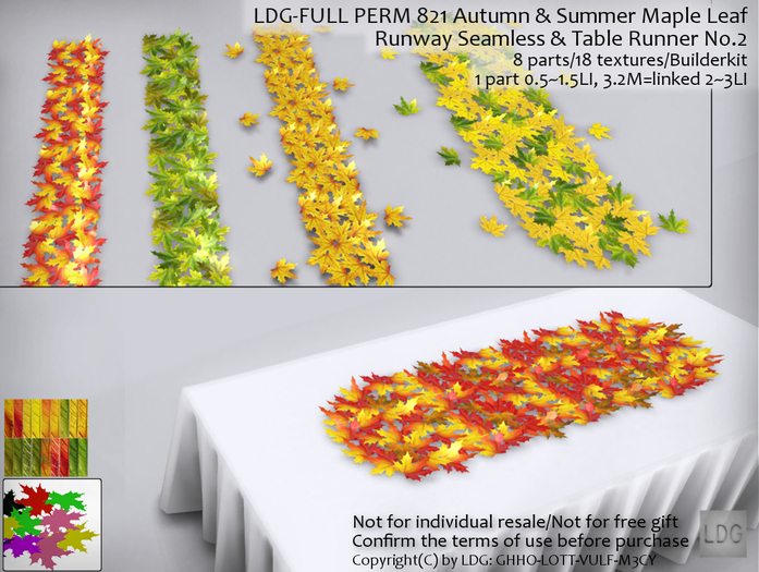 Second Life Marketplace - LDG-FULL PERM 821 Autumn & Summer Maple Leaf ...