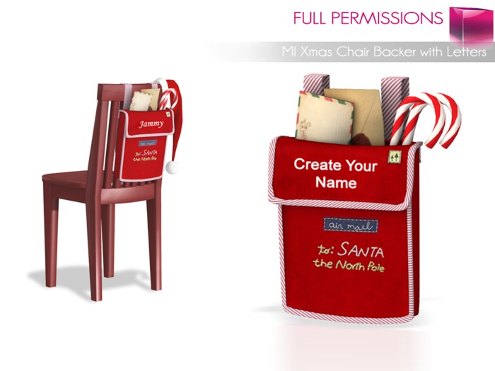 Second Life Marketplace - Full Perm Mesh Christmas Chair With Back ...