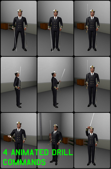 Second Life Marketplace - Navy Sword Drill HUD + Swords
