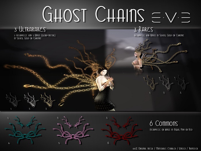 Second Life Marketplace - E.V.E GHOST CHAINS Headpiece Aqua