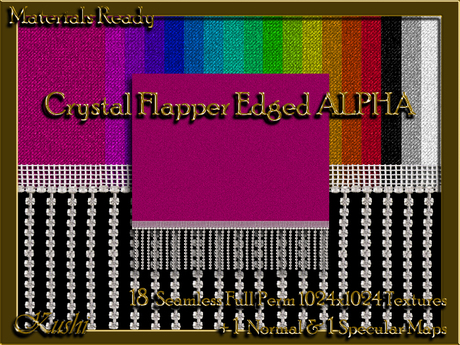 Second Life Marketplace - Crystal Flapper Edged ALPHA Fabric Seamless ...