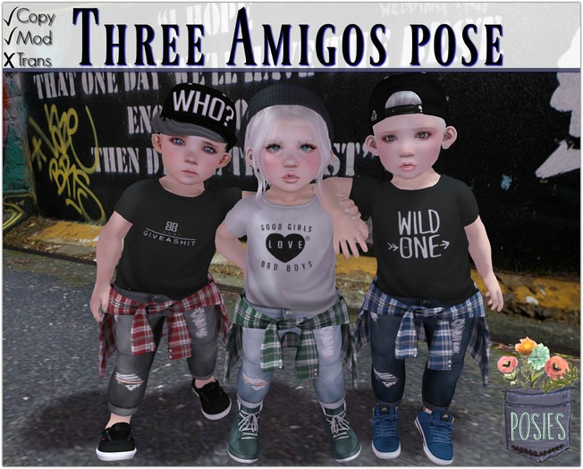 Second Life Marketplace - Posies- Three Amigos Pose