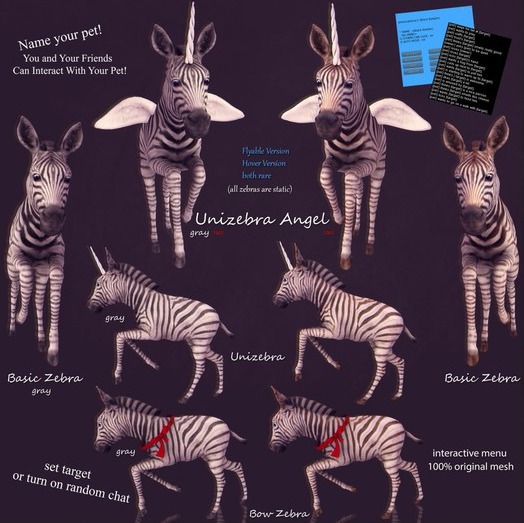 Second Life Marketplace - *[Black Bantam] My Little Zebra