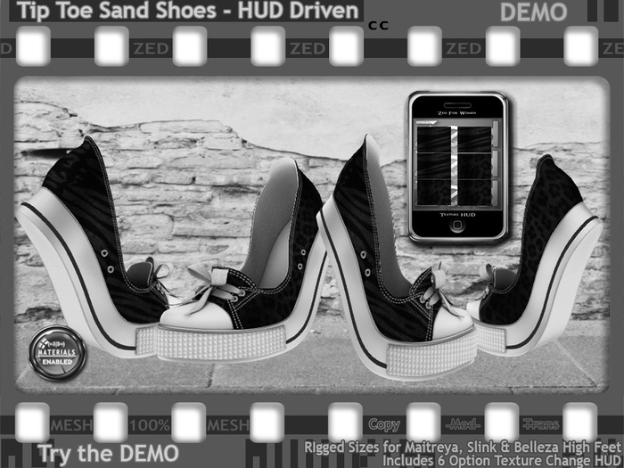 Second Life Marketplace Zed Tip Toe Sand Shoes Demo