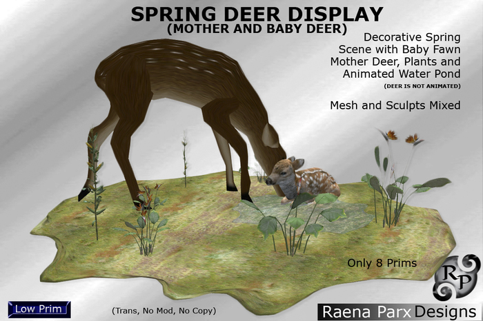 Second Life Marketplace - DEER DISPLAY - SPRING DEER SCENE (WITH MOTHER ...
