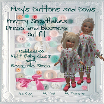 Second Life Marketplace - MBB * Pretty Snowflakes Dress & BLoomers ...