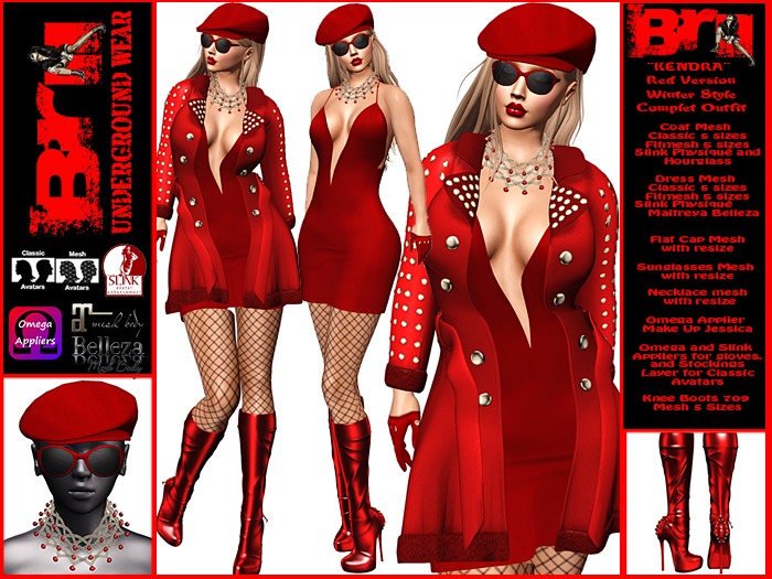 Second Life Marketplace Kendra Red Version Winter Style Complet