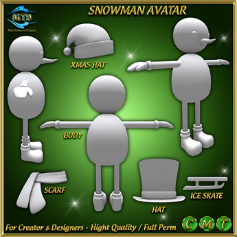 Second Life Marketplace - SNOWMAN AVATAR - MESH - FULLPERM