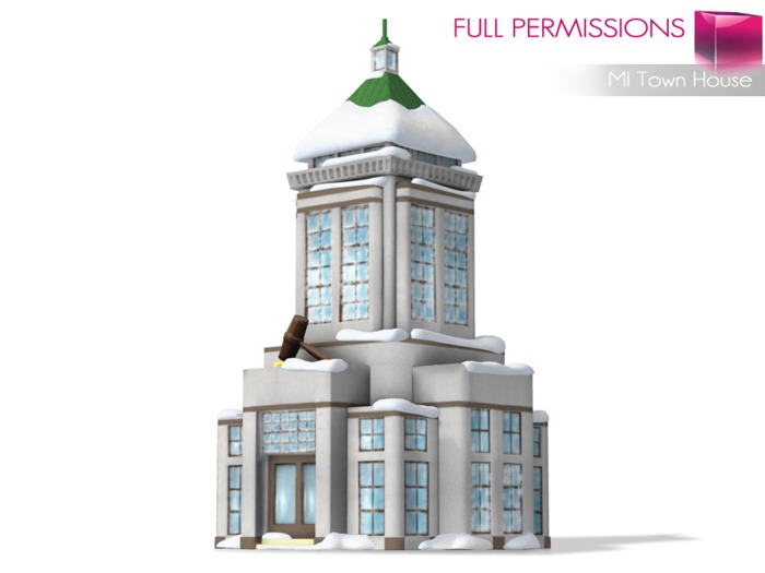 Second Life Marketplace - Full Perm Mesh Stylized Town Hall House ...
