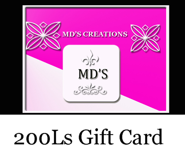 Second Life Marketplace - MD'S STORE CARDS 200LS GIFT CARD