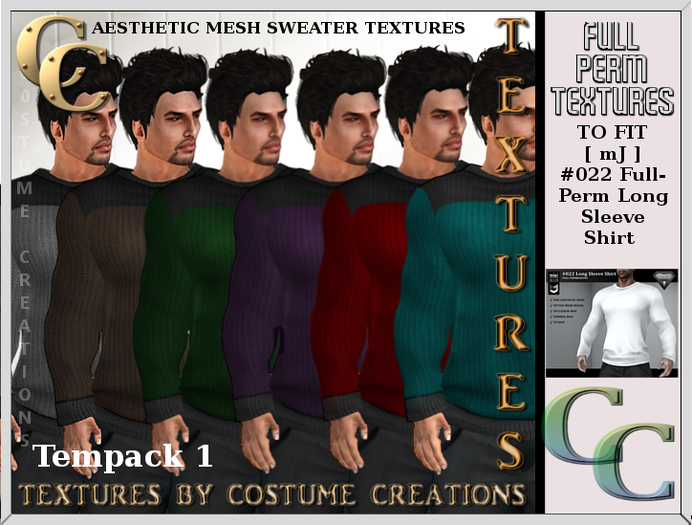 Second Life Marketplace - AESTHETIC MESH SWEATER TEXTURES -TEMPACK 1 ...