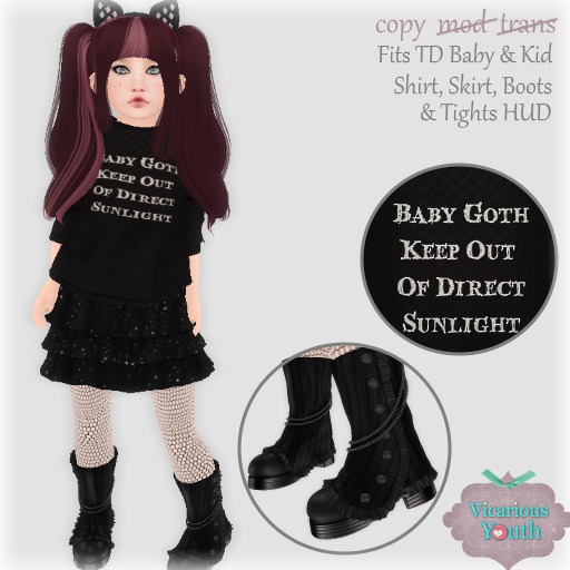 Second Life Marketplace - {V*Y} Baby Goth Outfit (TD)