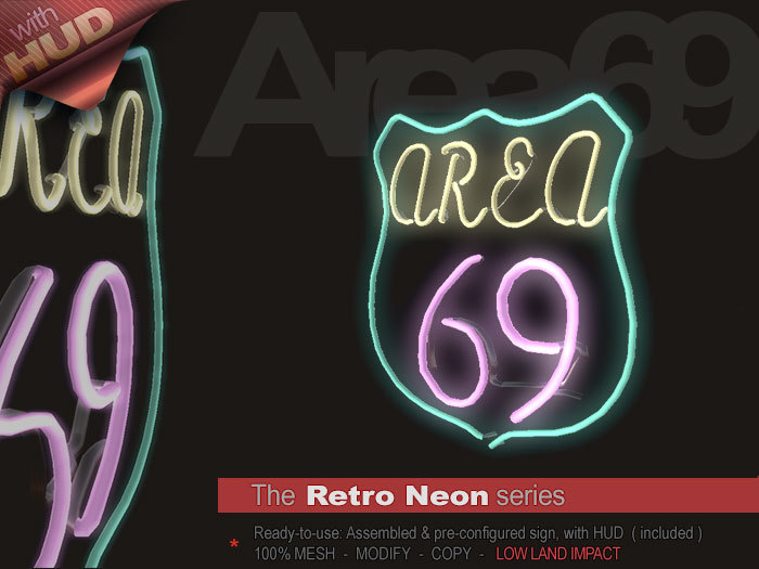 Second Life Marketplace - The Retro Neon Lights - AREA 69