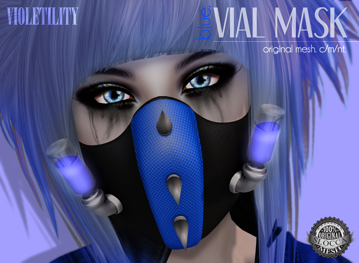 Second Life Marketplace - Violetility - Vial Mask [Blue]