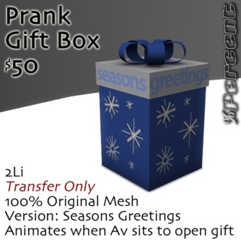 Second Life Marketplace - % Prank Gift Box (seasons greetings) *MESH*