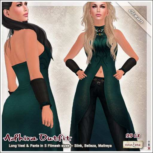 Second Life Marketplace - [V/W] Adhira Ocean Blue - Medieval Fantasy ...