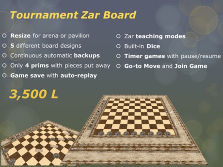 Second Life Marketplace - Tournament Zar Board 5.20 - COPY Version