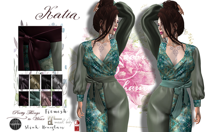 Second Life Marketplace - .::Pretty Katia::. Blue-Green Pantsuit on ...