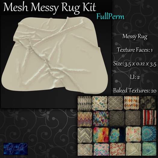 Second Life Marketplace - ~tc~ Mesh Messy Rug FullPerm Kit