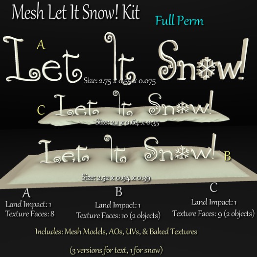 Second Life Marketplace - ~tc~ Mesh Let It Snow! FullPerm Kit
