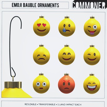 Second Life Marketplace - [Commoner] Emoji Bauble Ornament / Angry