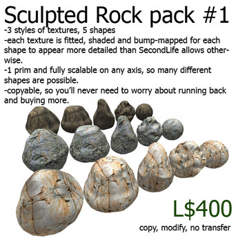 Second Life Marketplace - Ante Flan's sculpted rock pack #1