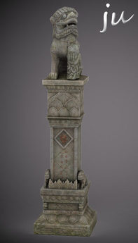 Second Life Marketplace - JU Statue Ancient Lion 3D Model Mesh