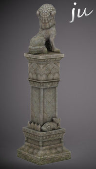 Second Life Marketplace - JU Statue Ancient Lion 3D Model Mesh