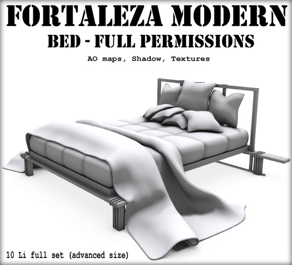 Second Life Marketplace - !!! Fortaleza Modern Bed - FULL PERM
