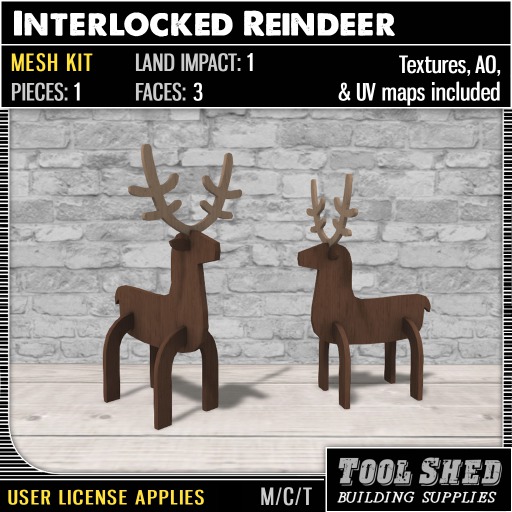 Second Life Marketplace - Tool Shed - Interlocked Reindeer Kit
