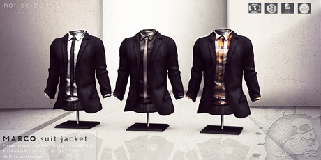 Second Life Marketplace - not so bad . mesh . MARCO suit jacket . black