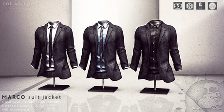 Second Life Marketplace - not so bad . mesh . MARCO suit jacket . grey ...