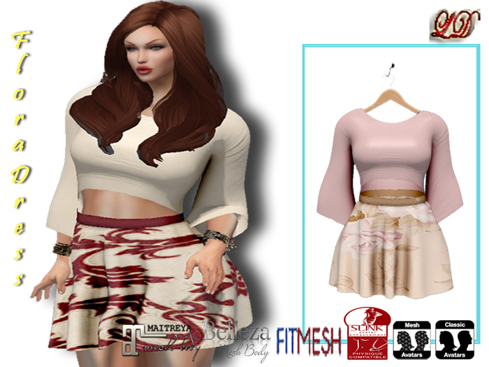 Second Life Marketplace - {LD}Clothing-Flora Dress with Cutout-Powder