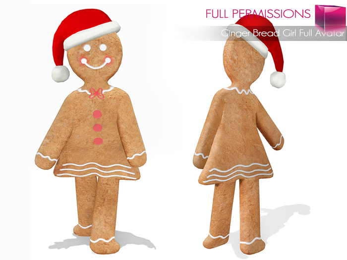 Second Life Marketplace - Full Perm Little Gingerbread Girl Avatar ...