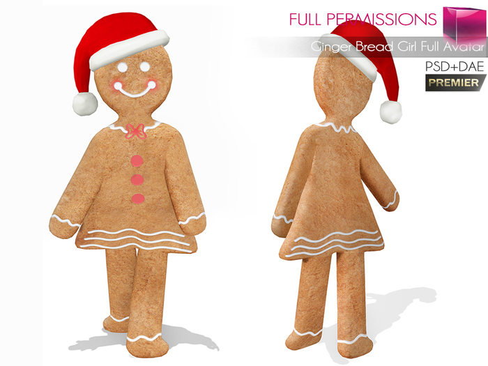 Second Life Marketplace - Full Perm MI Ginger Bread Girl Full Character ...