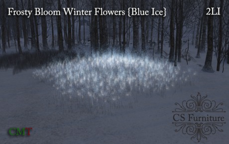 Second Life Marketplace - Frosty Bloom Winter Flowers {Icy Blue}
