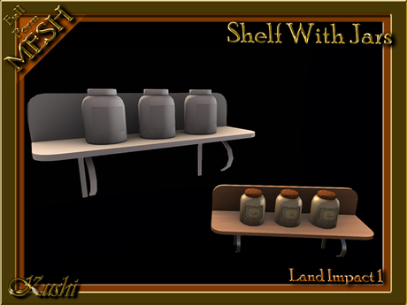 Second Life Marketplace - Shelf With Jars FULL PERM MESH KIT