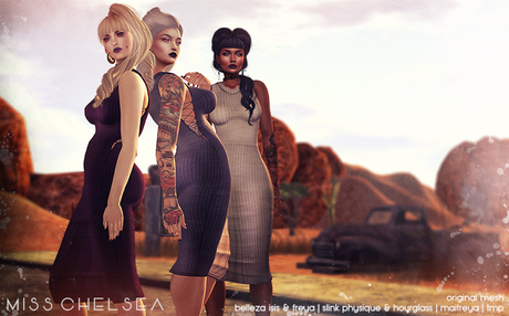 Second Life Marketplace - .miss chelsea. Dion Dress Charcoal