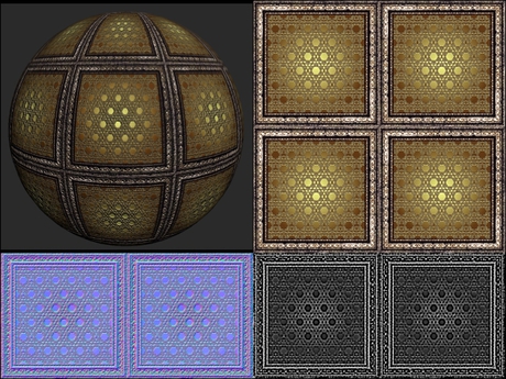 Second Life Marketplace - N_s-3d texture golden tile-GO003