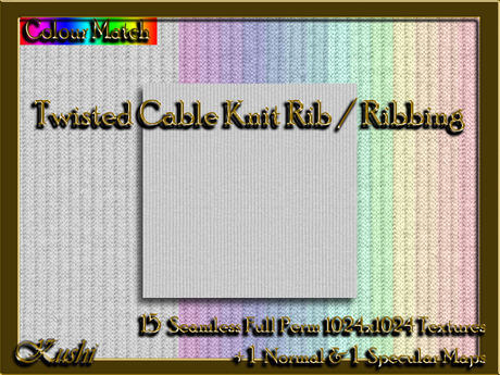 Second Life Marketplace - Twisted Cable Knit Rib / Ribbing Seamless ...
