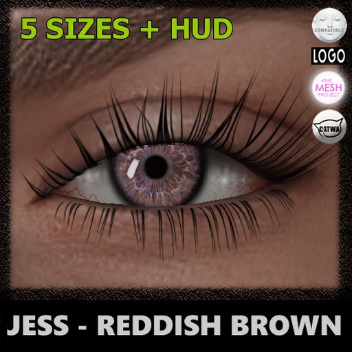 Second Life Marketplace - Mesh Eyes [Reddish Brown] (Jess) [With HUD]