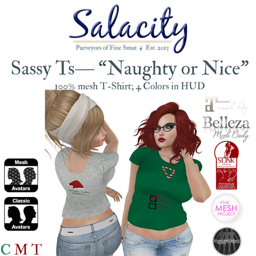 Second Life Marketplace - Salacity - Sassy Ts - Naughty or Nice