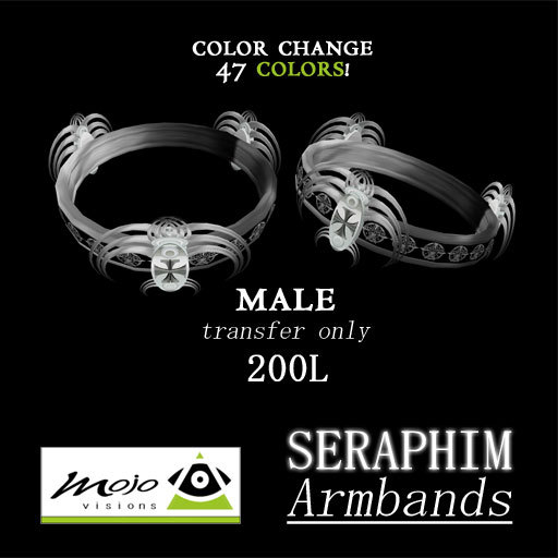 Second Life Marketplace - Seraphim Color Changing Armbands MALE