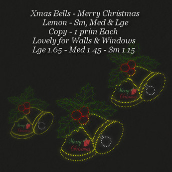 Second Life Marketplace - Xmas Bells MC - Lemon Sm, Med & Lge