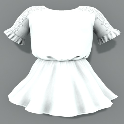 Second Life Marketplace - {Erachic} White- Lacy Loose Short Sleeves Dress