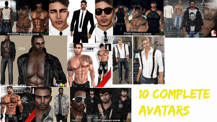 Second Life Marketplace - 10 COMPLETE AVATARS ALL IN ONE PACK **SPECIAL ...
