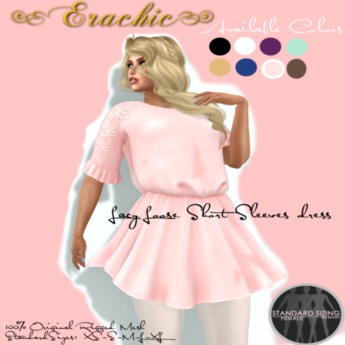 Second Life Marketplace - {Erachic} FATPACK- Lacy Loose Short Sleeves Dress