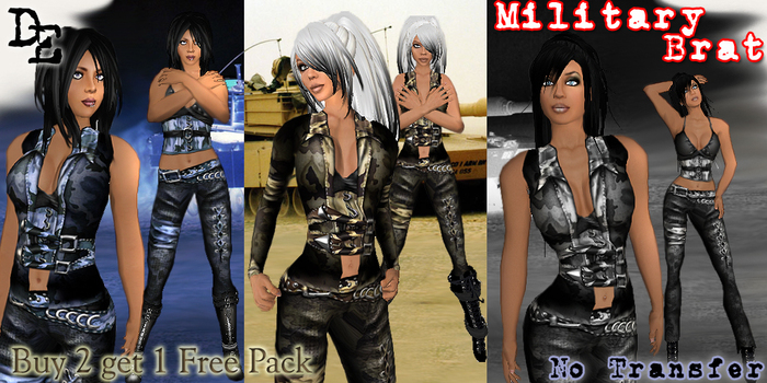 Second Life Marketplace - *DE Designs*-Military Brat Ladies-Multi Pack