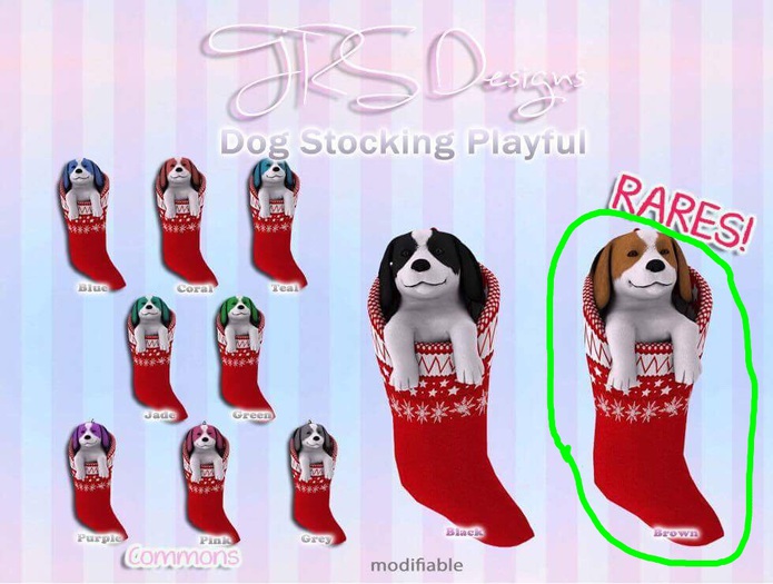 Second Life Marketplace - Dog Stocking Playful Rare Brown